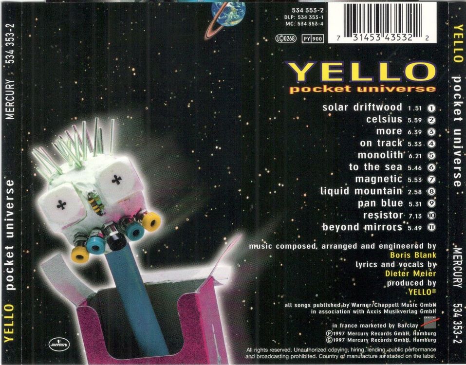 Yello CD Pocket Universe | Kaufen auf Ricardo
