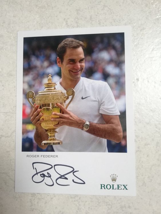 Roger Federer Wimbledon signiert Postkartenformat (Neu und ...