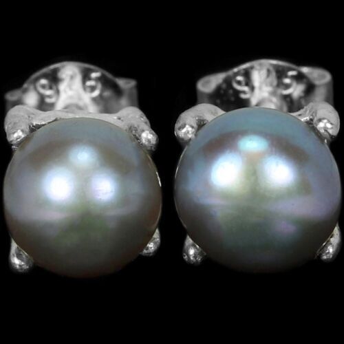 vrai 4.8ct Gray perle naturel boucle oreille/ohring | Kaufen auf Ricardo