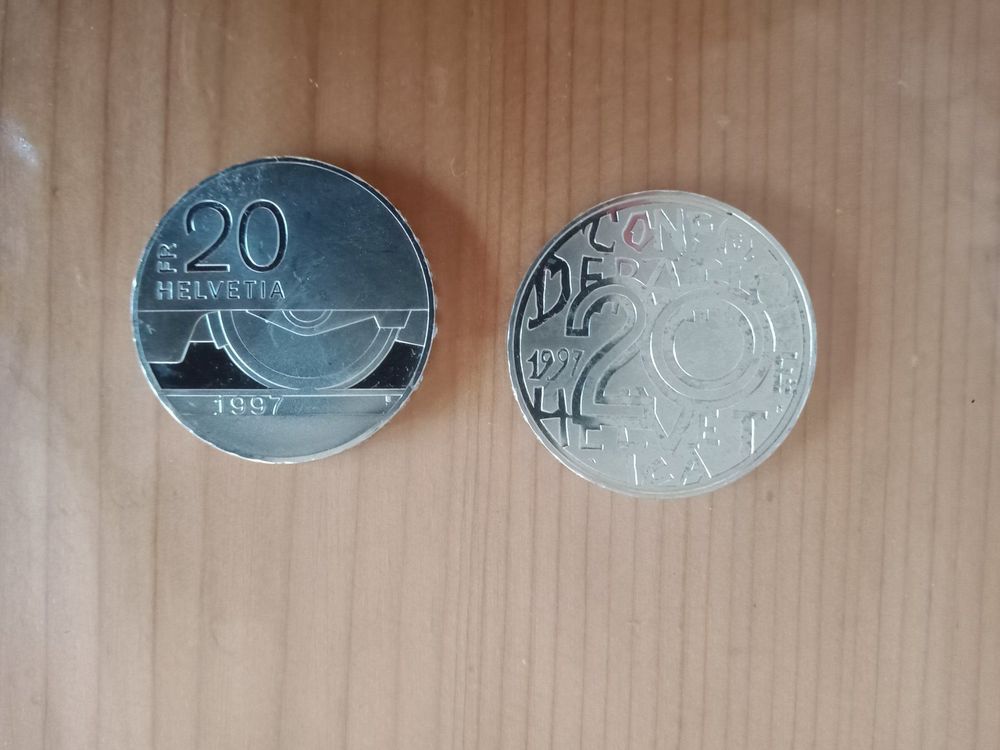 Sondermünze 20 Franken 1997 2 verschiedene (Neu (gemäss Beschreibung)) in Wil SG für CHF 52 ...
