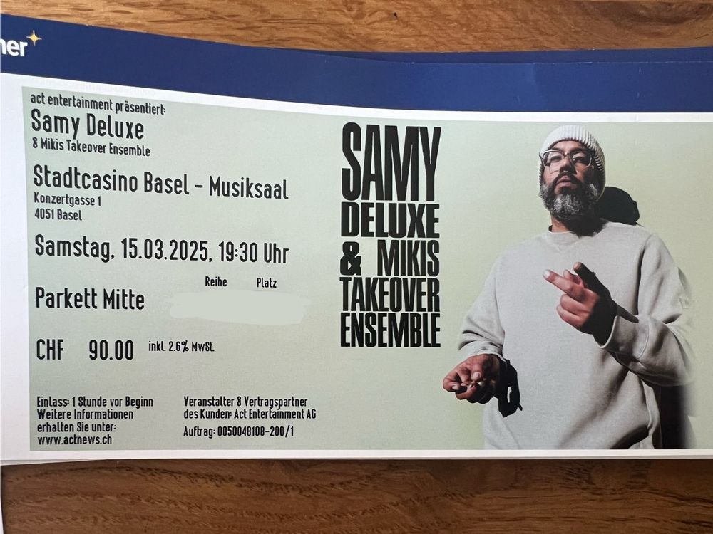 2x Samy Deluxe mit Takeover Ensemble 15.3 Basel (Neu (gemäss Beschreibung)) in Basel für CHF 180 ...