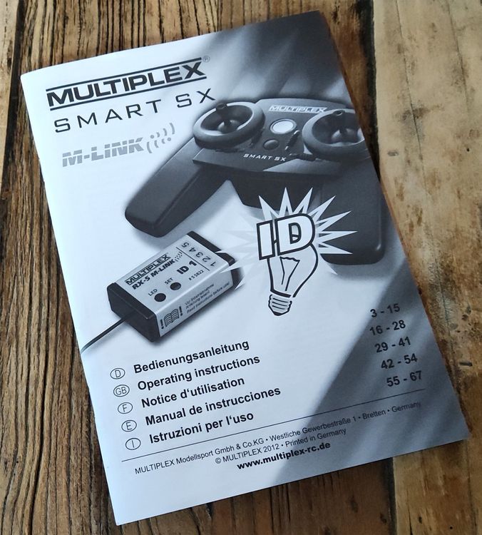 Fernsteuerung Multiplex Smart SX Mode 2+4 mit Empfänger RX-5 (Neu ...