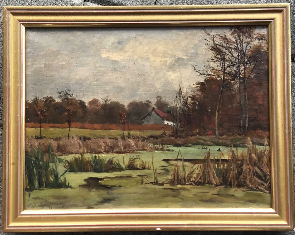 Antike Landschaft Gemälde Unleserlich Signiert | Kaufen auf Ricardo