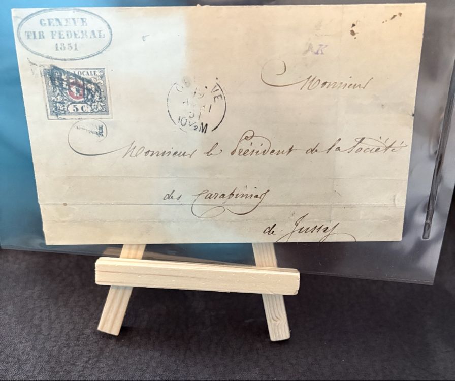 Lettre Ancienne Genève Tir Fédéral 1851 - Rare! (Gebraucht) in Carouge GE für CHF 450 – mit ...