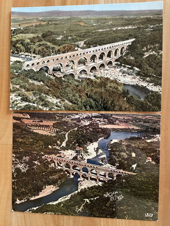 2 Ak Mit Fotos Von Pont Du Gard   Brücke In Provence (gebraucht) In 