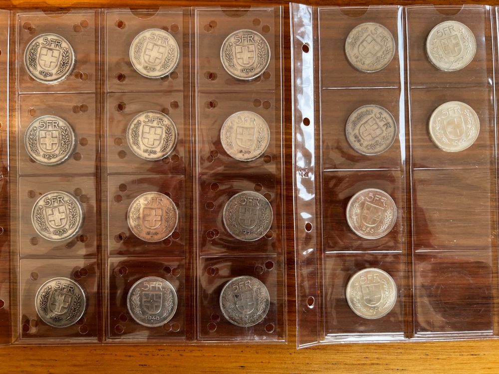18x Silber 5 Franken Serie 1931-1969 komplett inkl. 1952 (Gebraucht) in ...