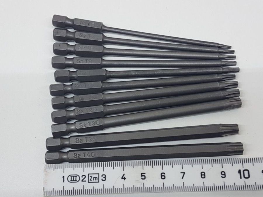 Bit Set 11 Stück Torx T6-T40 Torx 1/4" 100mm Lang (Neu (gemäss ...