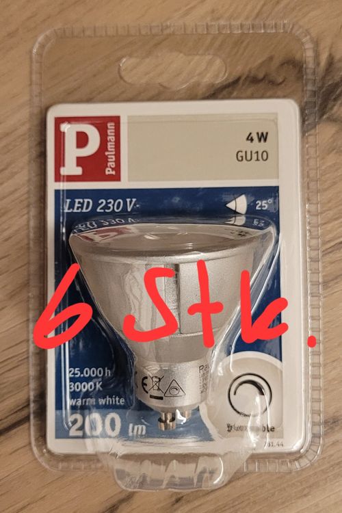 Paulmann Glühbirne/Leuchtmittel LED GU10, 4 W, 230 V, 6 Stk. (Neu und originalverpackt) in Uster ...