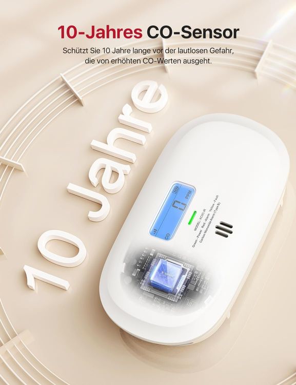 Smart CO-Melder mit App-Anbindung & LCD-Display (Neu und ...