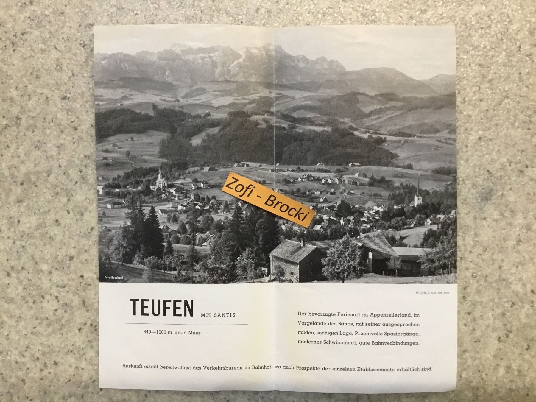 Werbeprospekt: Ferien in Teufen (Gebraucht) in Zofingen für CHF 7 – mit ...