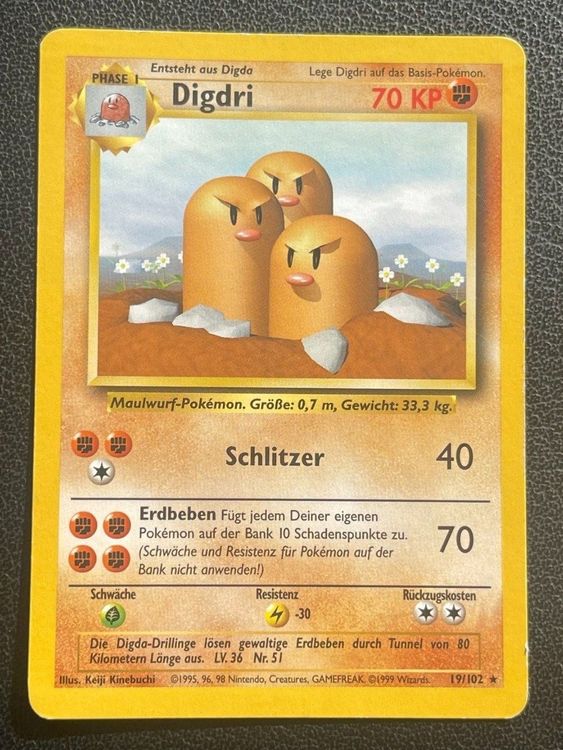 Digdri 19/102 Rare Pokémon Base Set (Neu (gemäss Beschreibung)) in für ...