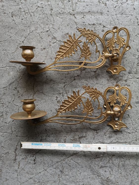 Paar Jugendstil Wand-Kerzenhalter, ideal für Vintage-Deko (Gebraucht) in Solothurn für CHF 2 ...