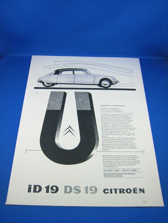 Original alte Citroen DS 19 Werbung (Gebraucht) in Zürich für CHF 3 ...