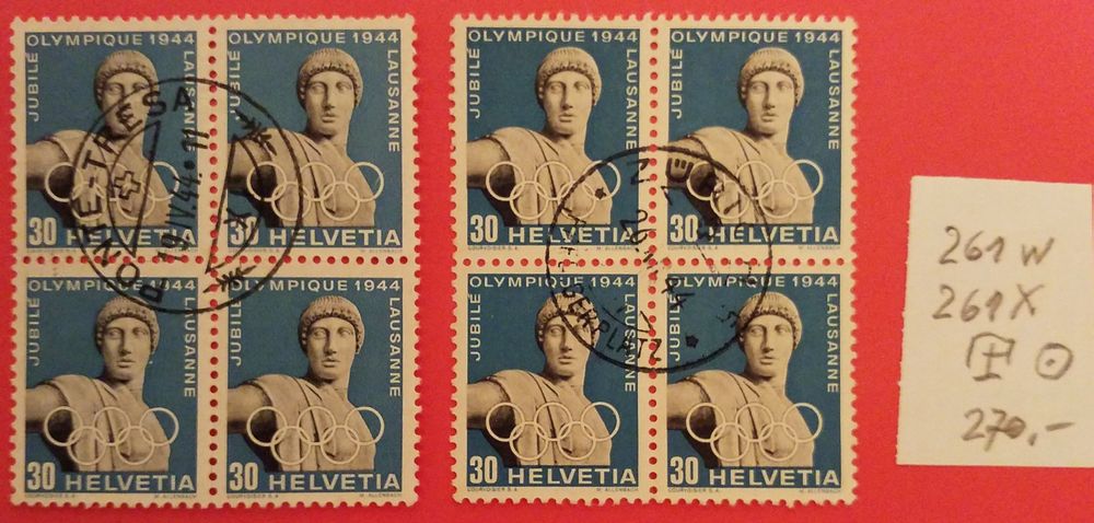 2924) 261w/x, Apollo beide Papier Sorten 4-Block Kt 270 (Neu (gemäss Beschreibung)) in Baden für ...