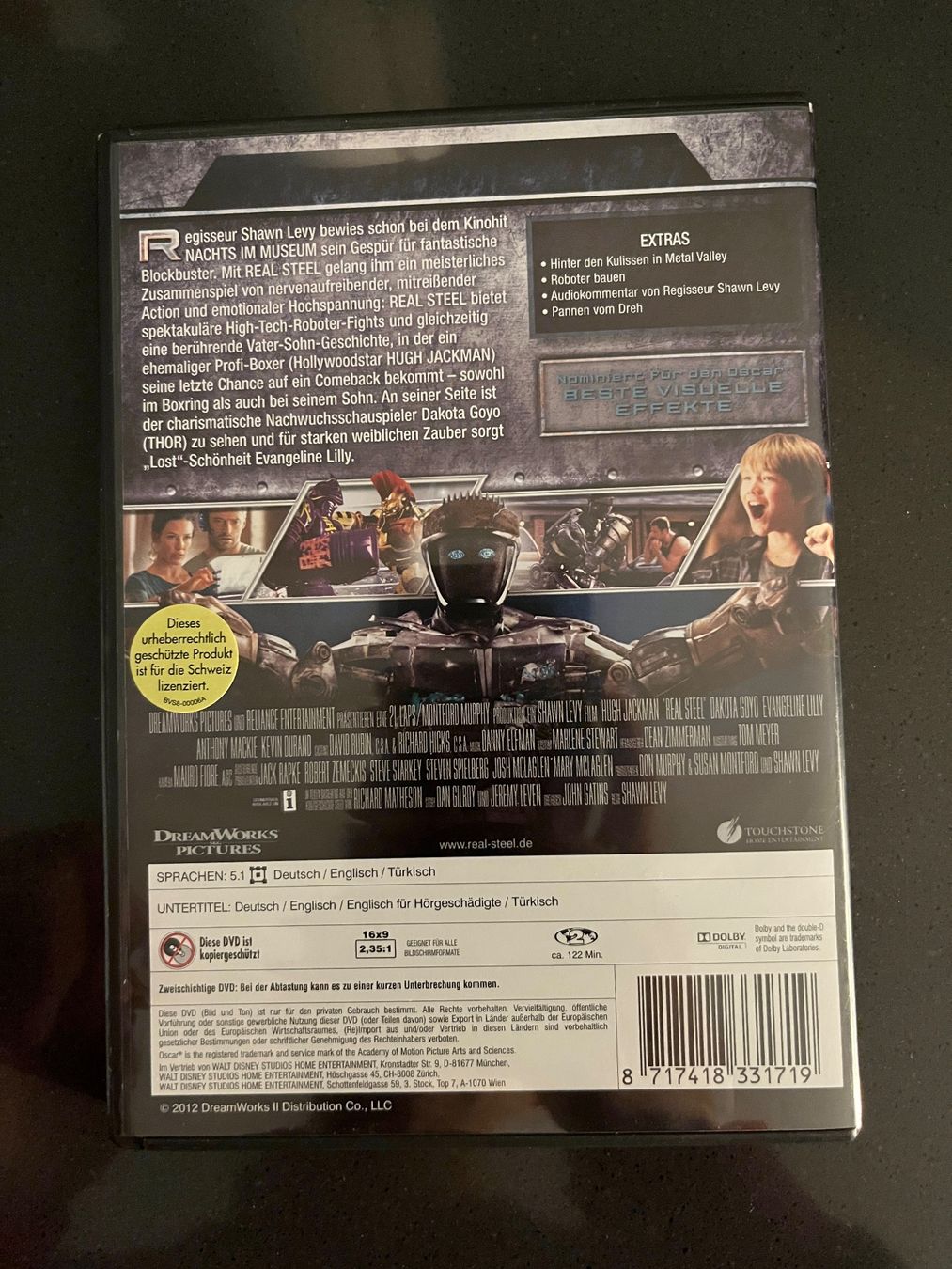 Real Steel (2012) DVD 📀 Hugh Jackman (Neu (gemäss Beschreibung)) in ...