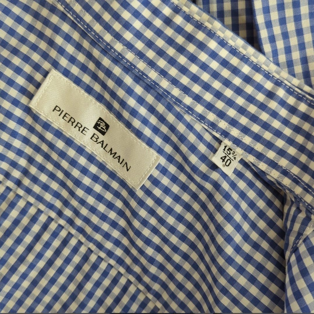 Chemise Pierre Balmain à carreaux bleus, Taille 40/15 ¾ (D'occasion) à ...