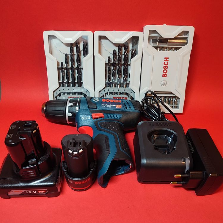 Bosch 12V Akkuschrauber Set Inkl. Bohrset, Bitset Neu (Neu und ...