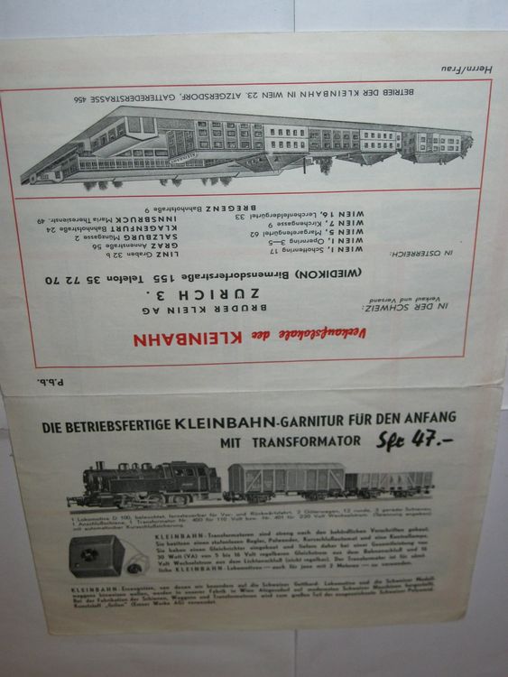 Kleinbahn Hauptkatalog Preisliste Anlagenpläne 1963 in CHF | Kaufen auf ...