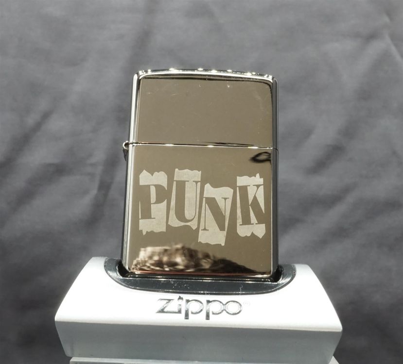 ZIPPO® PUNK Dark Chrome etched 2010 unge (Neu (gemäss Beschreibung)) in ...