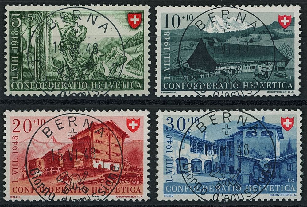 1948 - Pro Patria - Ersttag Voll Stempel ET · italienisch·it (Gebraucht) in Schindellegi für CHF ...