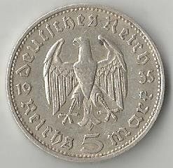 ** DEUTSCHES REICH: 5 REICHSMARK/1935 ** (Gebraucht) in Heimenschwand ...