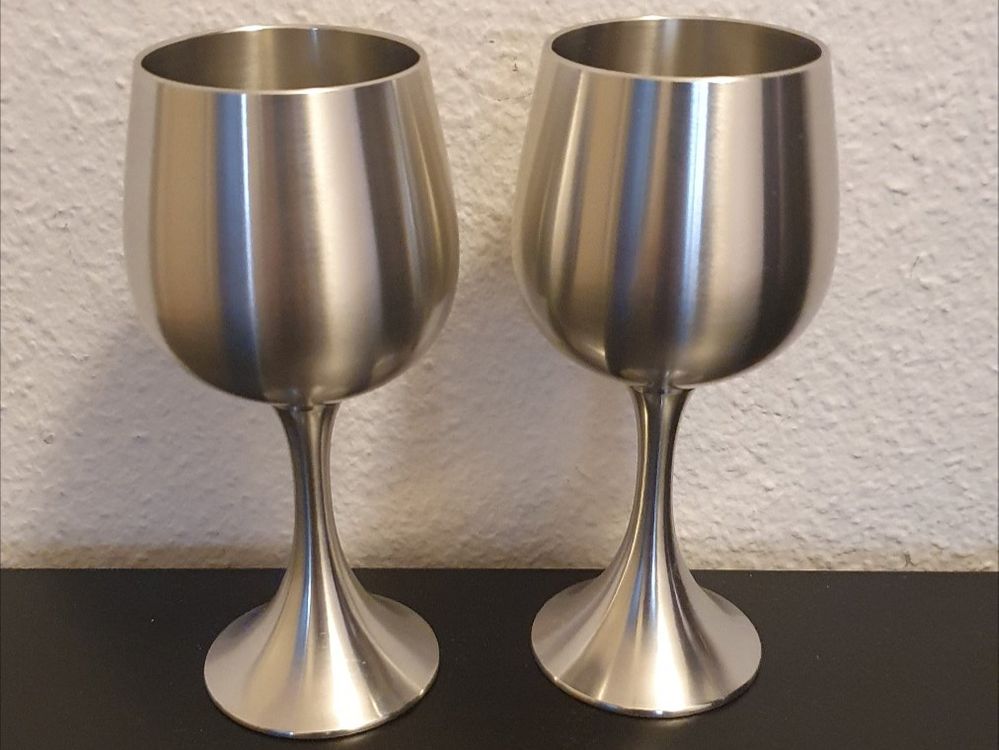2x Weinglass aus Metall, Penang Pewter Malaysia 97% | Kaufen auf Ricardo