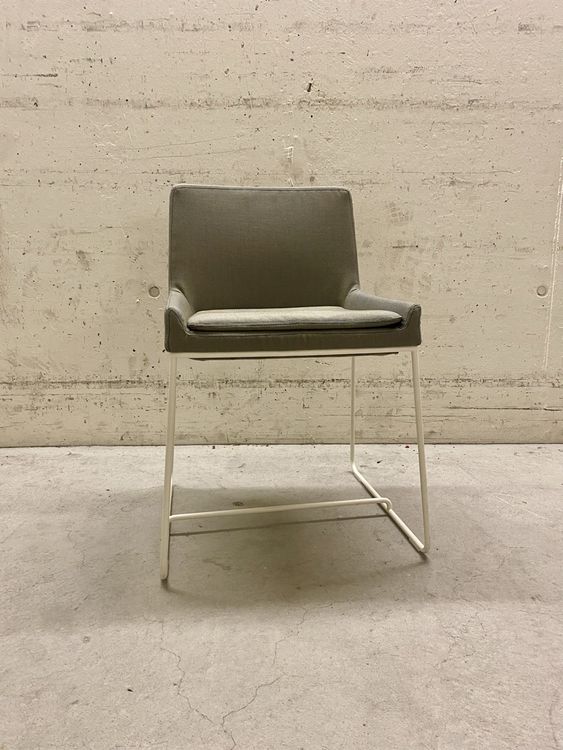 Tonic Metal - Stuhl Designermöbel Kufengestell Stoff Rossin (Gebraucht ...