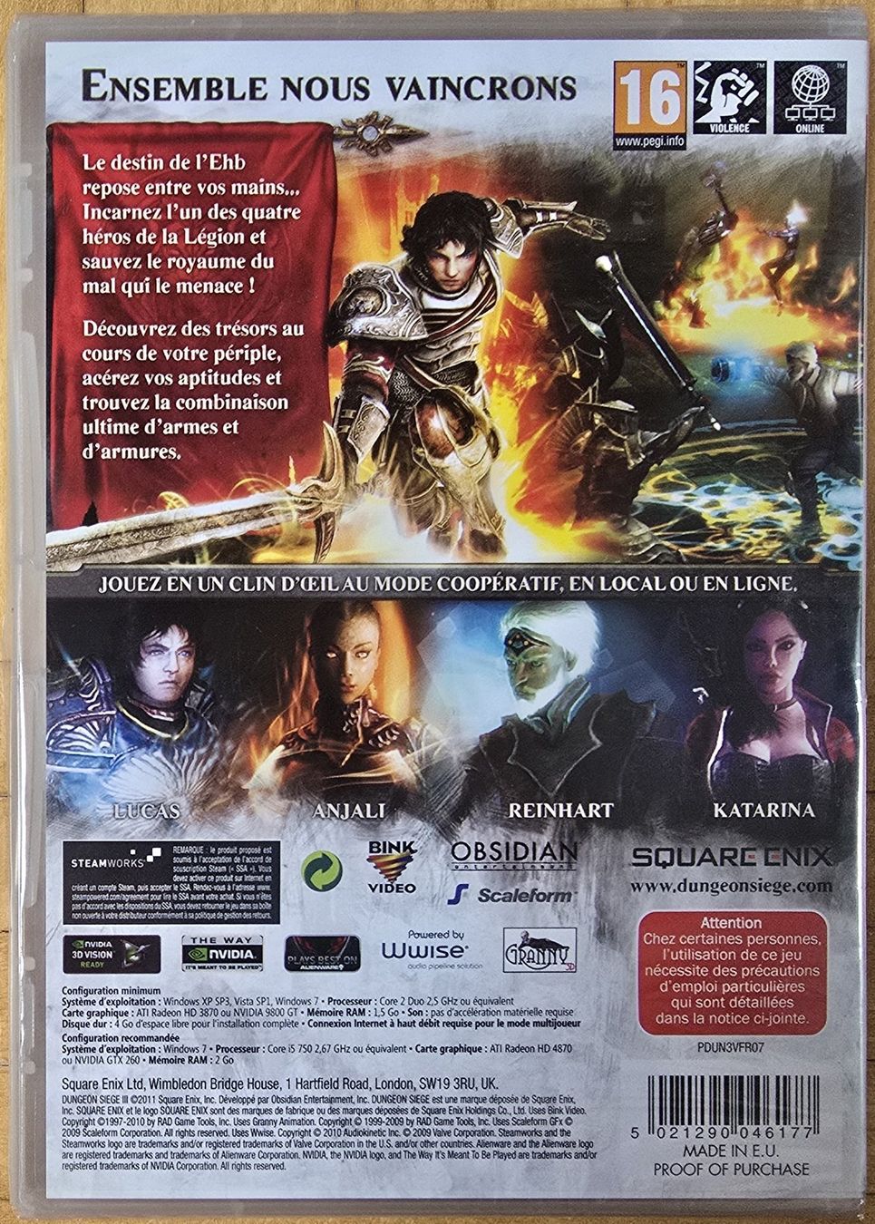 PC : Dungeon Siege III (Blister) (D'occasion) à Froideville pour CHF 29 ...