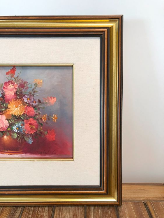 Robert Cox, Bunte Blumen Gemälde, 43 cm breit x 38 cm hoch (Gebraucht ...