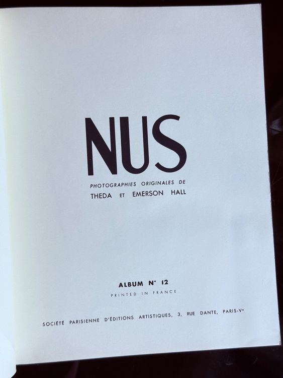 NUS Theda & Emerson Hall Aktfotografie Album No. 12, Rari... (Neu ...