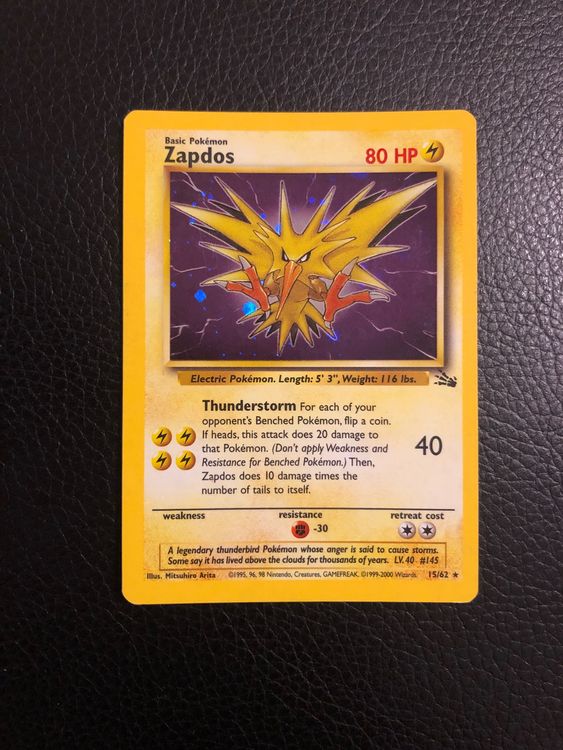 Fossil Zapdos Holo 15/62 Ab 1 (Gebraucht) in Paradiso für CHF 20 – mit ...