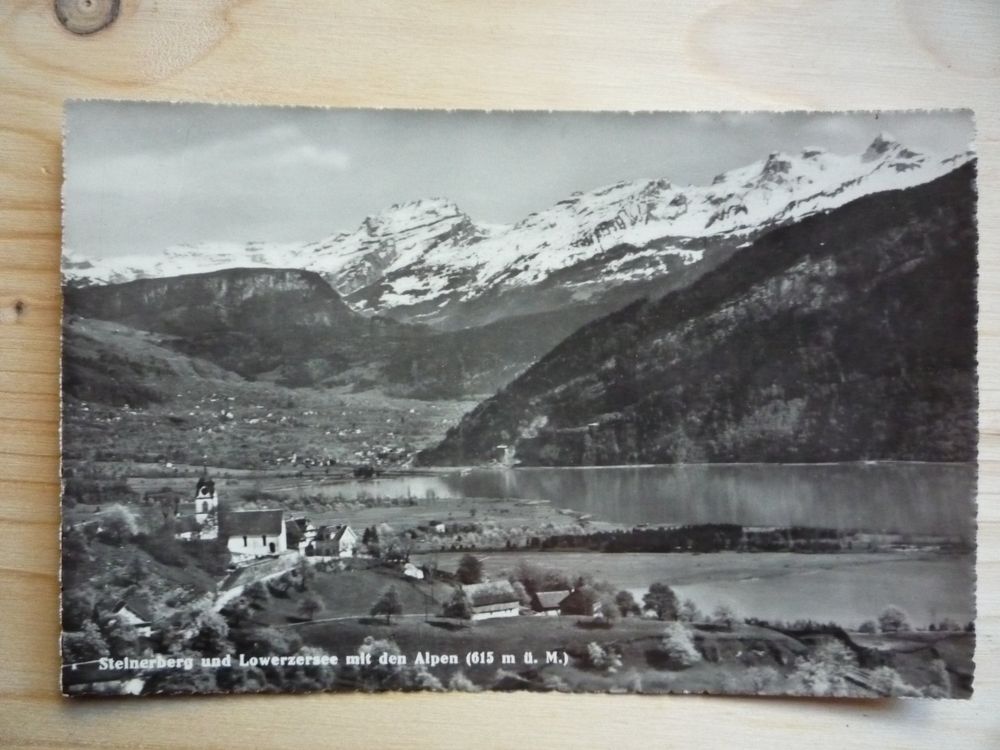 Steinerberg und Lowerzersee mit den Alpen, 7.II.50 (Gebraucht) in Rieden SG für CHF 5 – mit ...