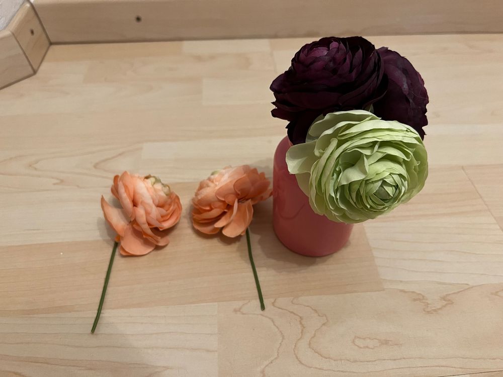 5 Stoffblumen mit Vase | Kaufen auf Ricardo