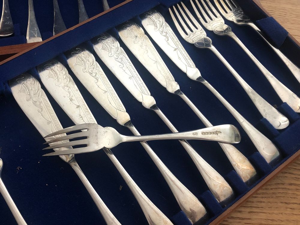 WALKER & HALL Sheffield Silberbesteck 24 Teile um 1880 | Kaufen auf Ricardo