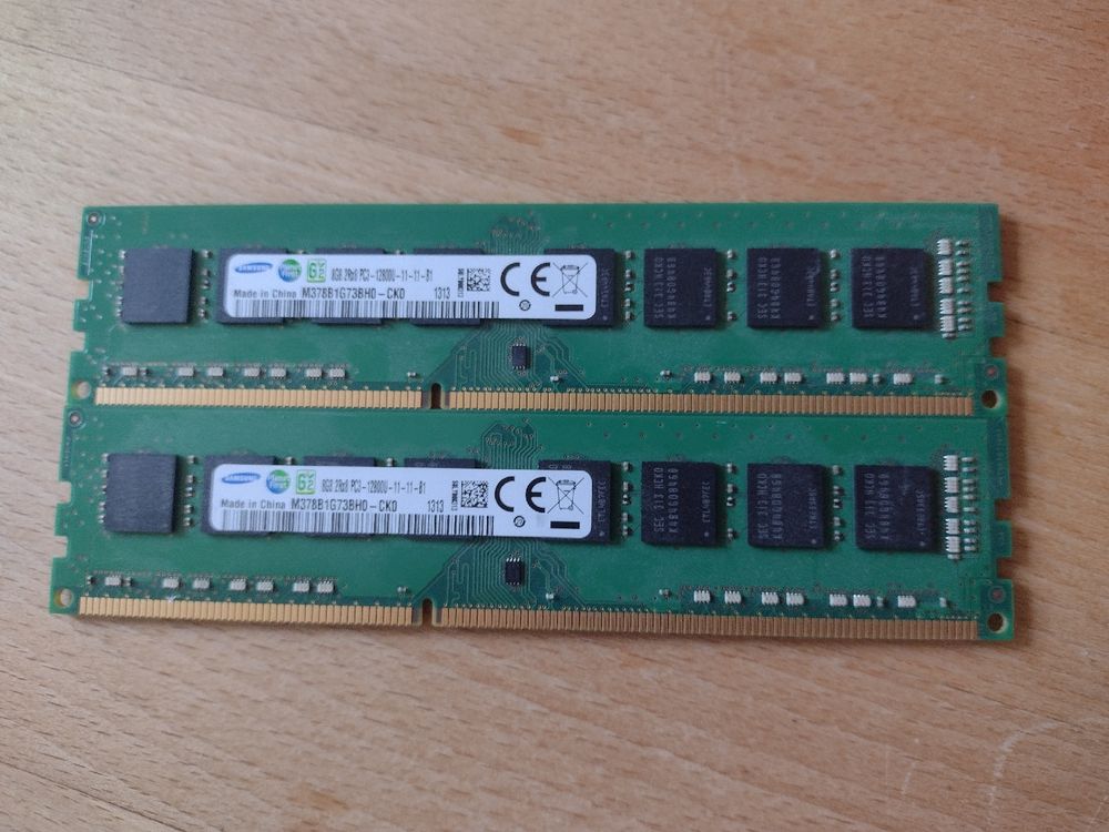 Samsung 8GB DDR3 PC3-12800U RAM Memory - Two Sticks! (Gebraucht) in ...