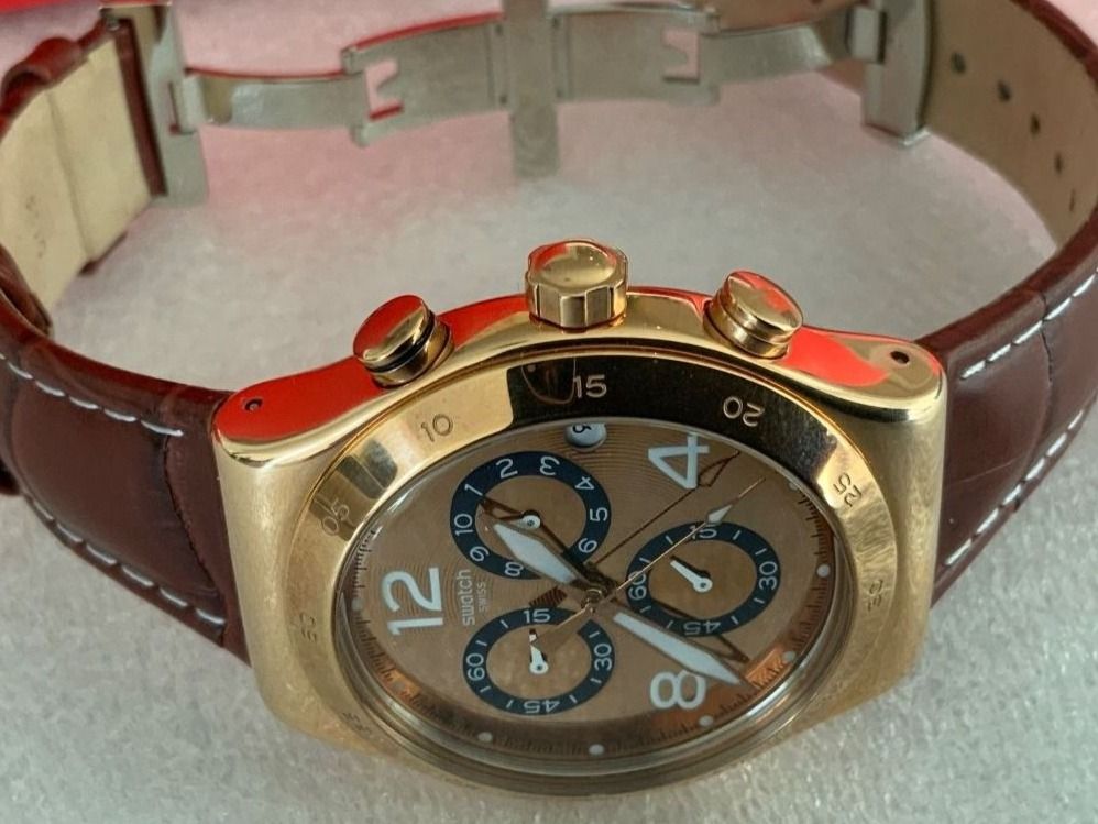 Swatch New Irony Chrono SPIPAT mit Lederarmband ★ ungetragen (Neu und originalverpackt) in ...