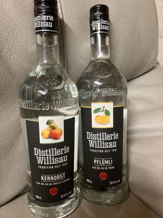 2 Fl.Distillerie Willisau 1x Pflümli 1x Kernobst je 1Liter (Neu und ...