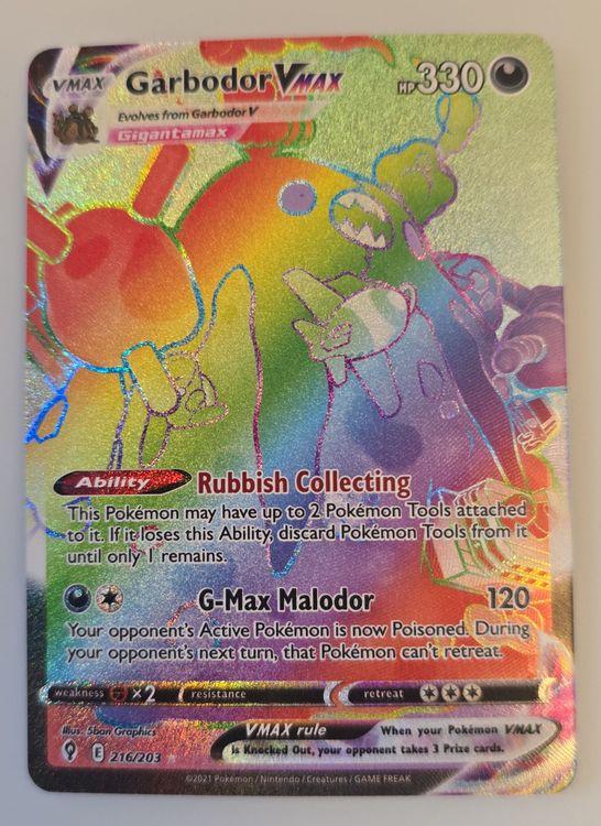 Carte Pokémon Garbodor VMAX 216/203 (Neu (gemäss Beschreibung)) in ...
