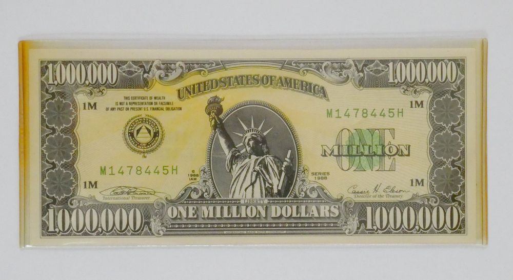 1 Million Dollar Banknote mit Zertifikat (Neu (gemäss Beschreibung)) in ...