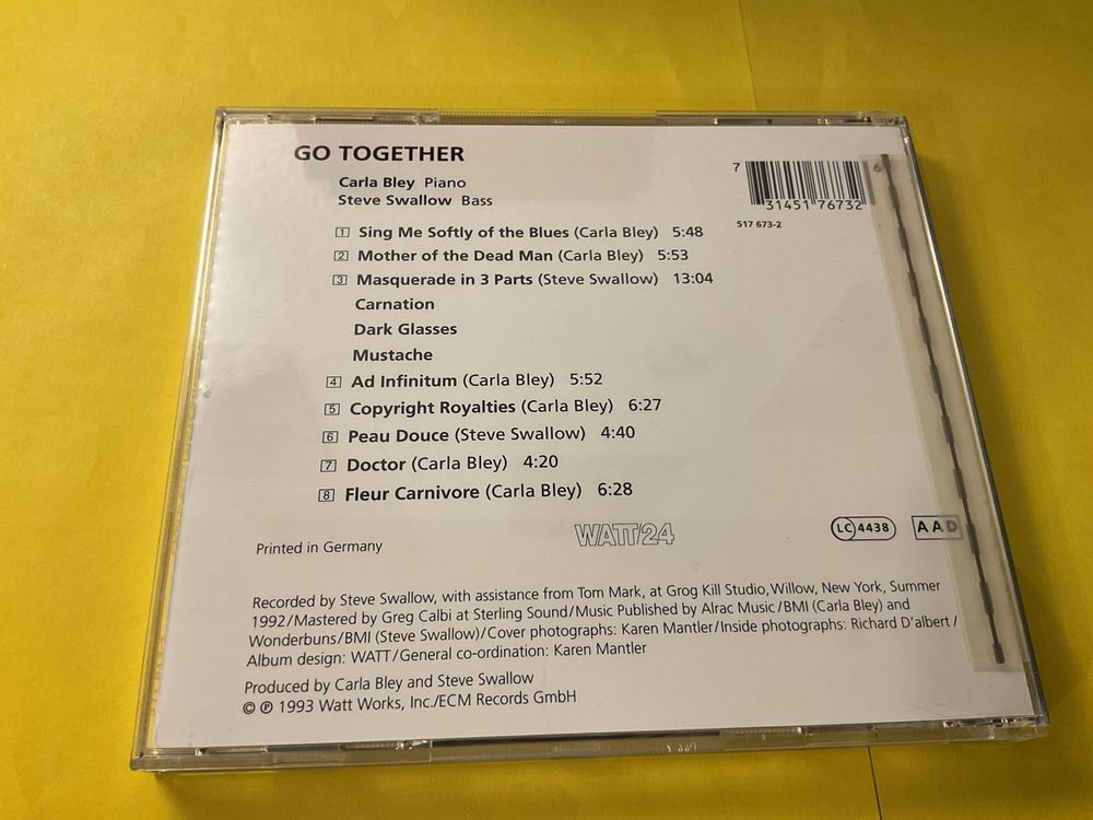 CD Carla Bley & Steve Swallow - Go Together - Jazz Rarität! (Gebraucht ...