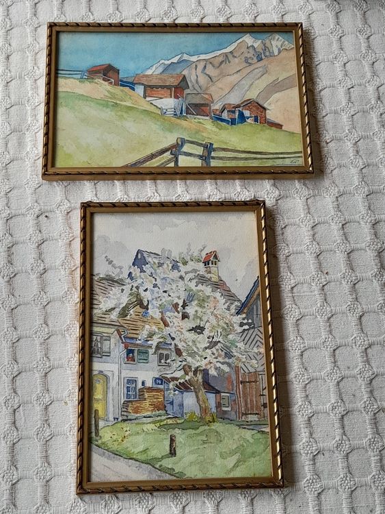 2 Landschafts-Aquarelle klein | Kaufen auf Ricardo