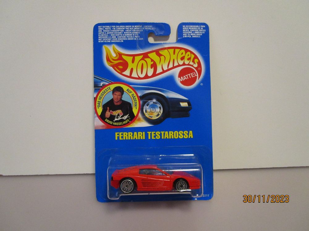 HOT WHEELS FERRARI TESTAROSSA - DAVID HASSELHOFF - 5111 RARE (Neu und ...