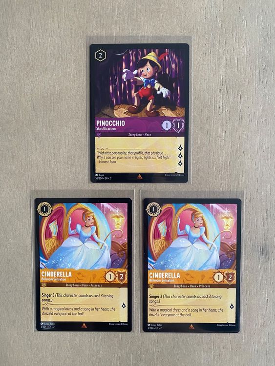 Pinocchio & Cinderella Disney Lorcana Rare Rise of Floodborn | Kaufen ...