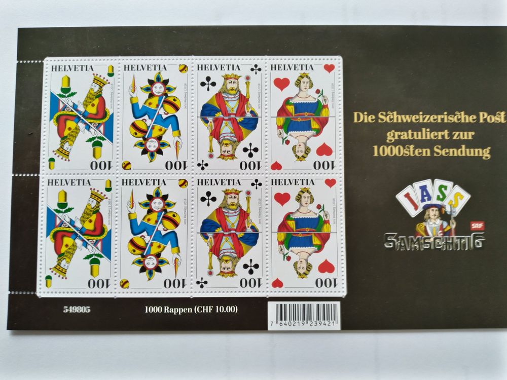 Samstag Jass 1000 Sendung Kleinbogen 2025 (Neu (gemäss Beschreibung)) in Zürich für CHF 120 ...