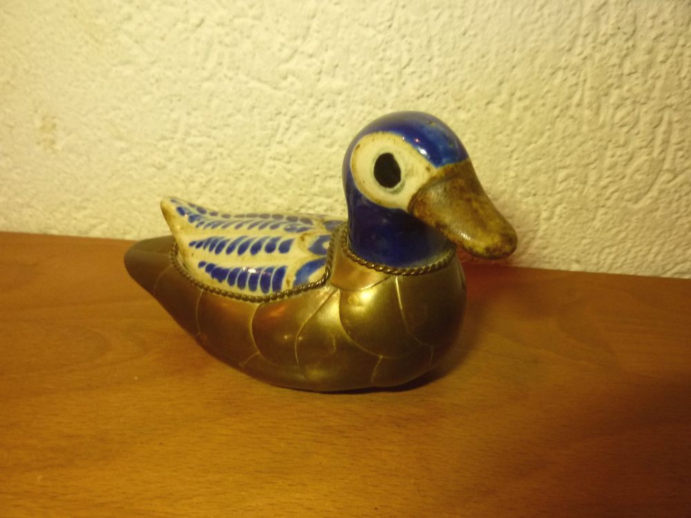 Antike Ente Elegante Handbearbeitete Porzellan Messing (Gebraucht) in ...