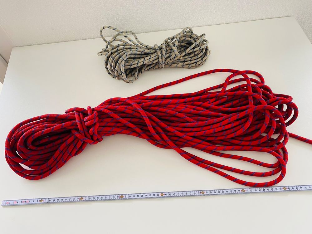 2 x Seil Kletterseil rot ca. 18-20 Meter + weiss ca. 8-10 Me (Gebraucht ...
