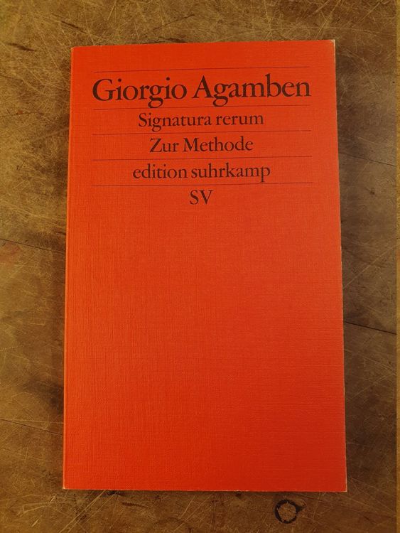 Signatura rerum - Zur Methode Giorgio Agamben (Gebraucht) in Zürich für ...