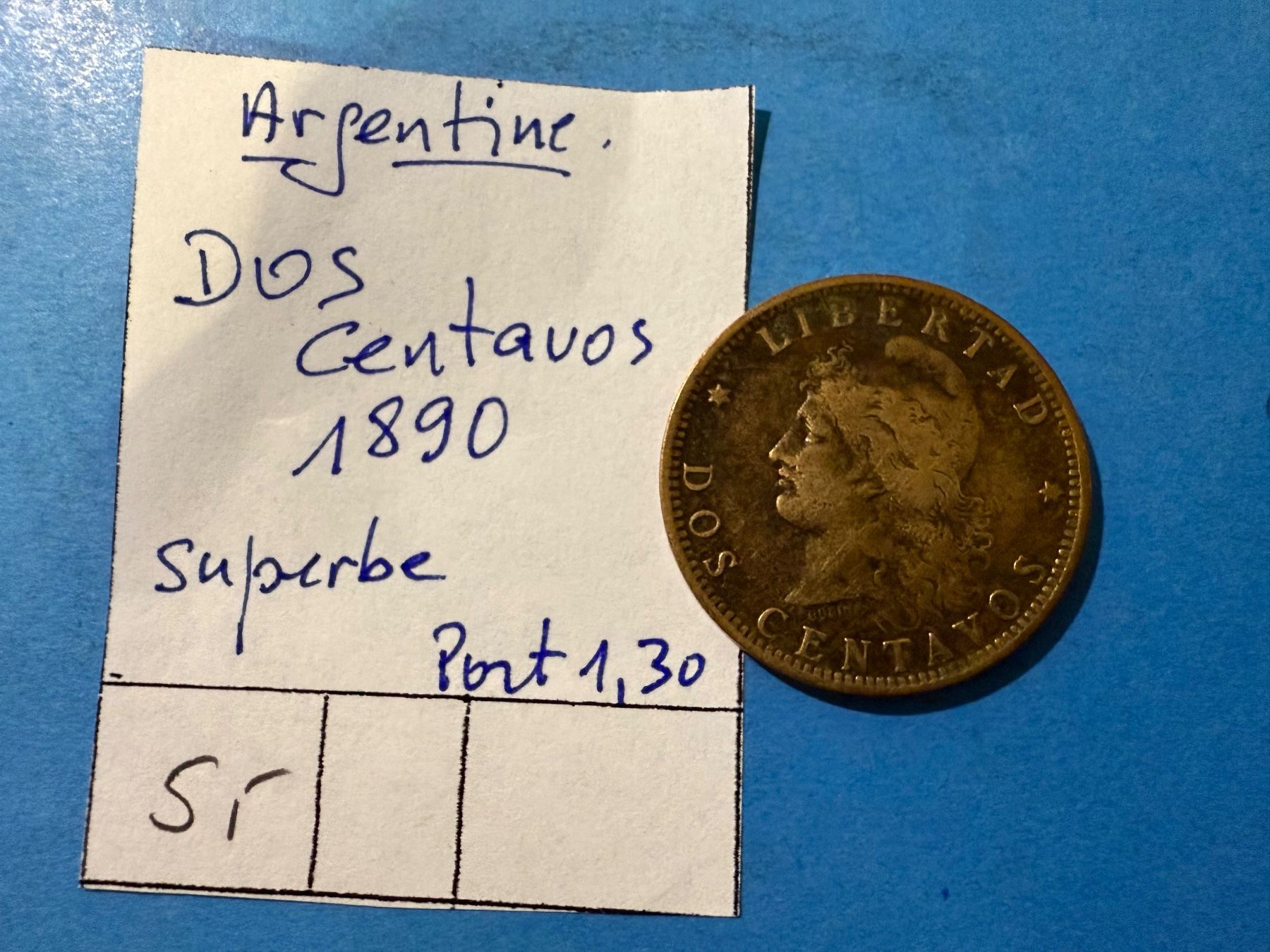 ARGENTINE : DOS CENTAVOS 1890 - superbe (Usato) a genève per CHF 5 ...