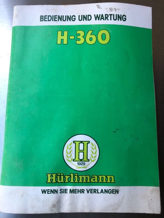 Bedienungsanleitung H 360 (Gebraucht) in Homburg für CHF 25 – nur ...