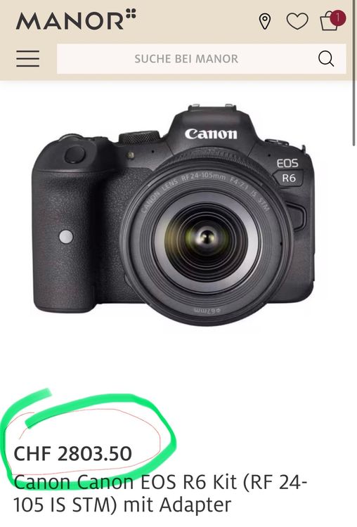 Canon EOS R6 Kit mit RF 24–105mm - NEU – Garantie bis 2026 (Neu (gemäss ...